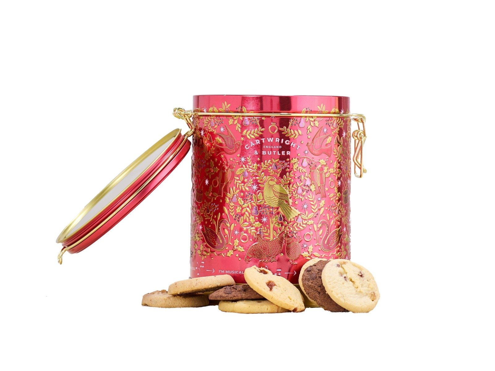 Cartwright & Butler 12 Days of Christmas Biscuits in Musical Barrel Ti ...